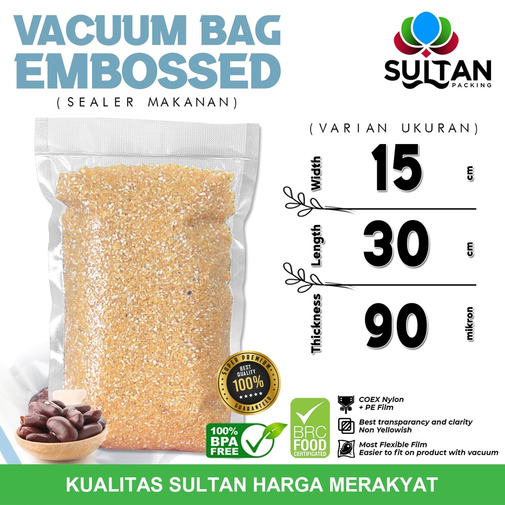Plastic Vacuum Bag 15cm x 30cm EMBOSS Vacuum Sealer Food Plasticchoice ...
