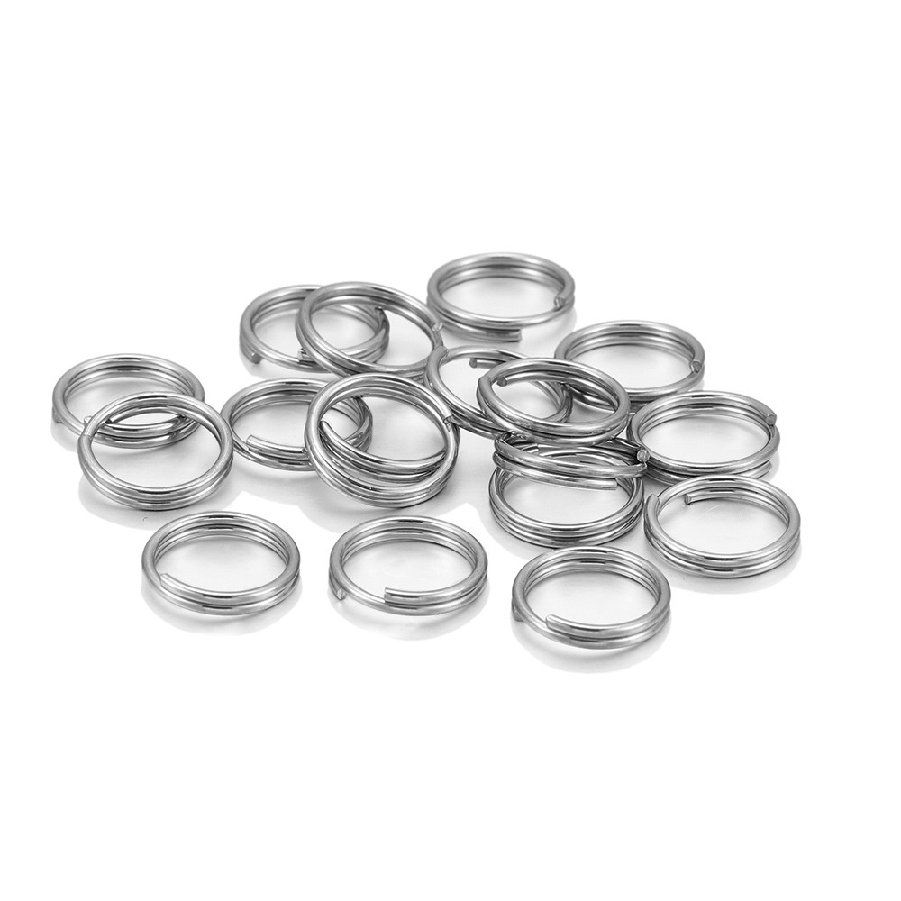 100 Pcs/pack DIY Ornament Accessories Stainless Steel Double Ring ...