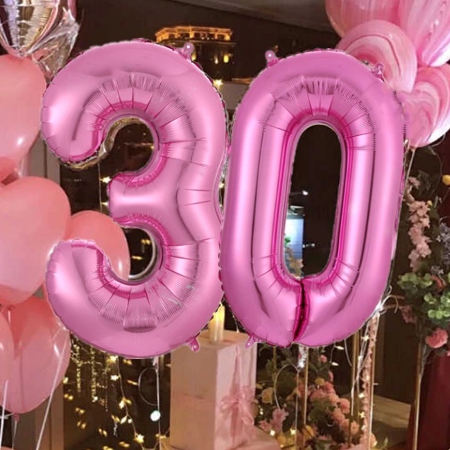 32 inch Pink Number Big Size Balloon Birthday Party Balloons ...