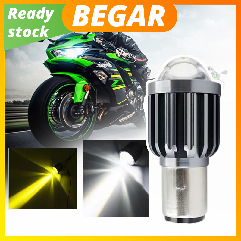 H6 Motorcycle Headlight LED lights Bulbs Yellow White Bright Beam Motor ...