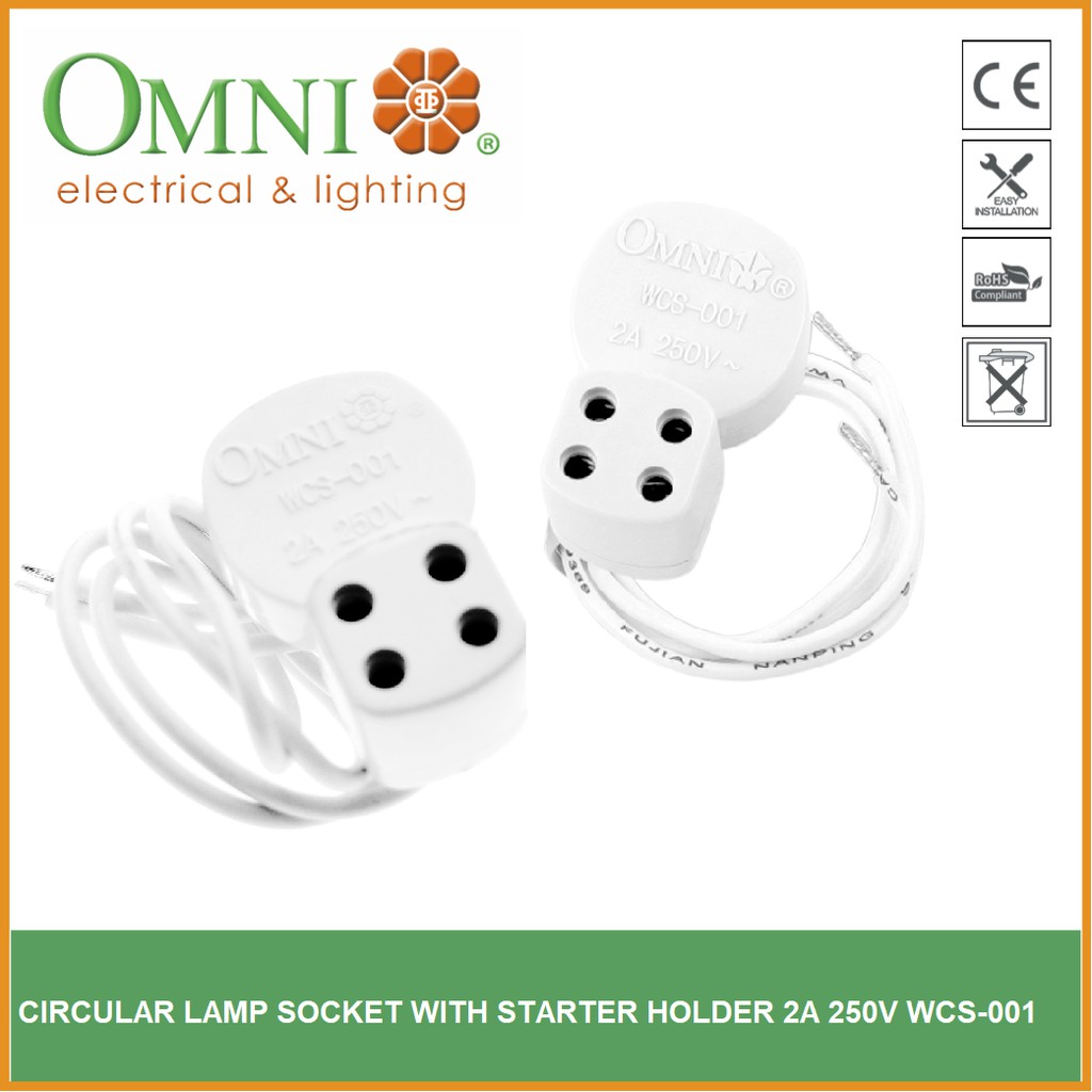 Omni Circular Lamp Socket With Starter Holder 2A 250V WCS-001 | Shopee ...