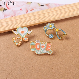 100 Styles Medical Brooch Cartoon Stethoscope Pill Pins EKG Badge Pin ...