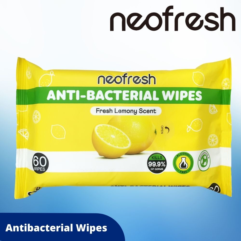 NeoFresh Antibacterial Wipes Lemon 60's | Shopee Philippines