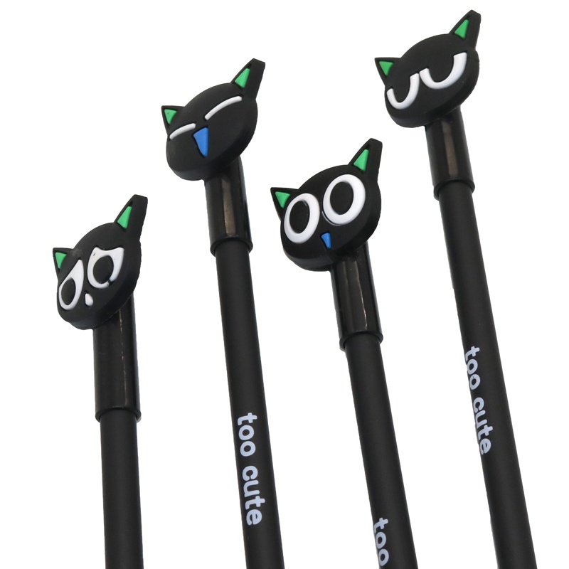 1 Pc Cute Kawaii Black Cat Gel Pen 0.38mm Kawaii Korean Stationery ...