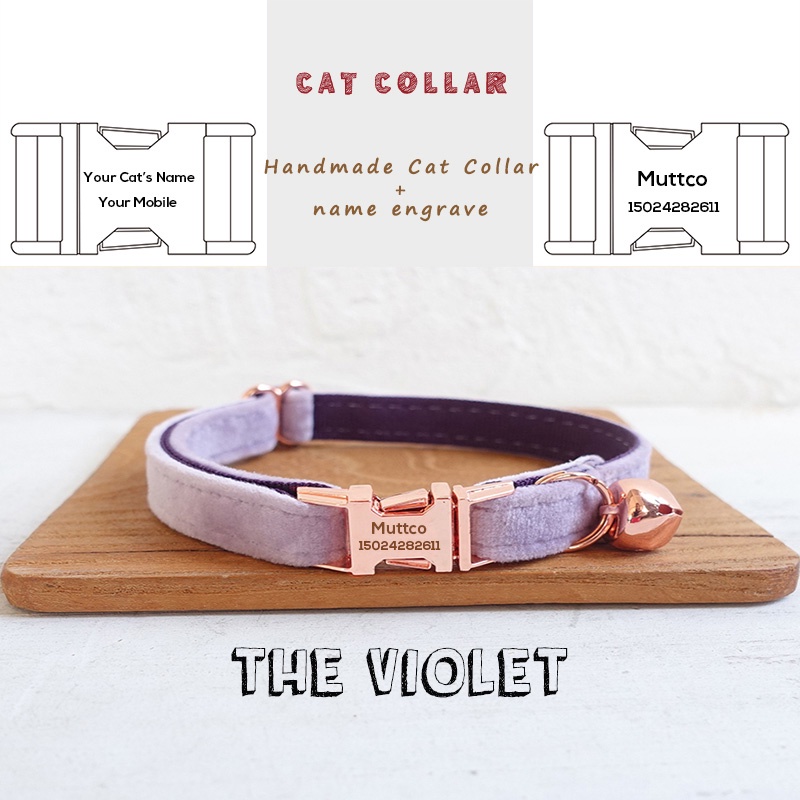Customizable Cat Collar with Name Adjustable Free Lettering Custom ...