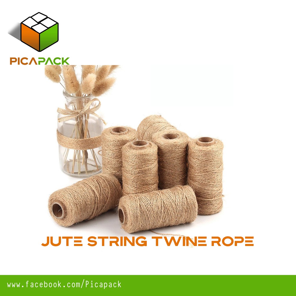 100 Meters Jute String Twine rope 2 ply (1MM, 2MM or 3MM) Ribbon jute ...