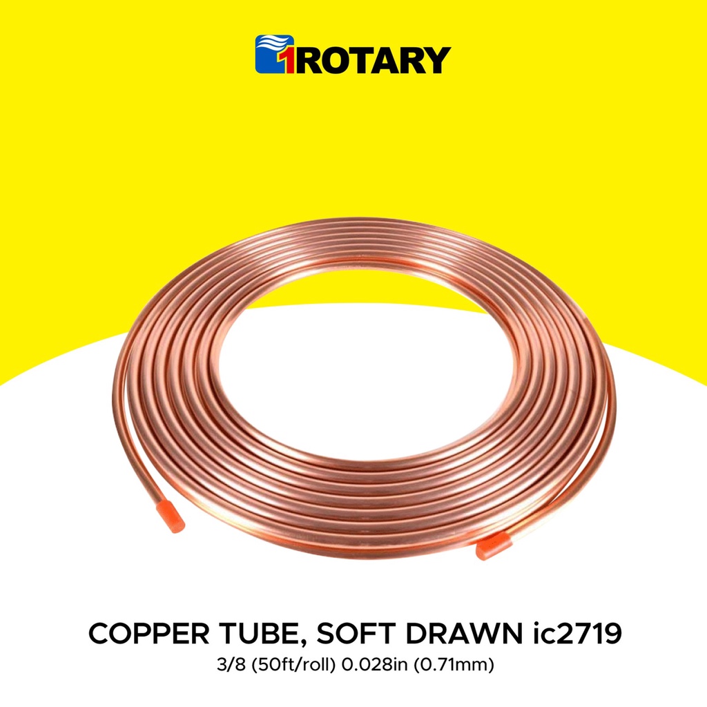 1Rotary Everstrong Soft Drawn Copper Tube 3/8" x 50ft (15m) | 0.028in ...