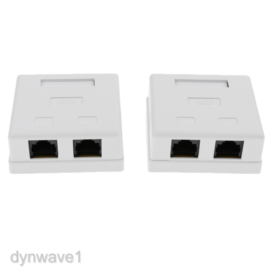2x 2-Port Wall Mount Compact Box RJ45 Network Internet Cable | Shopee ...