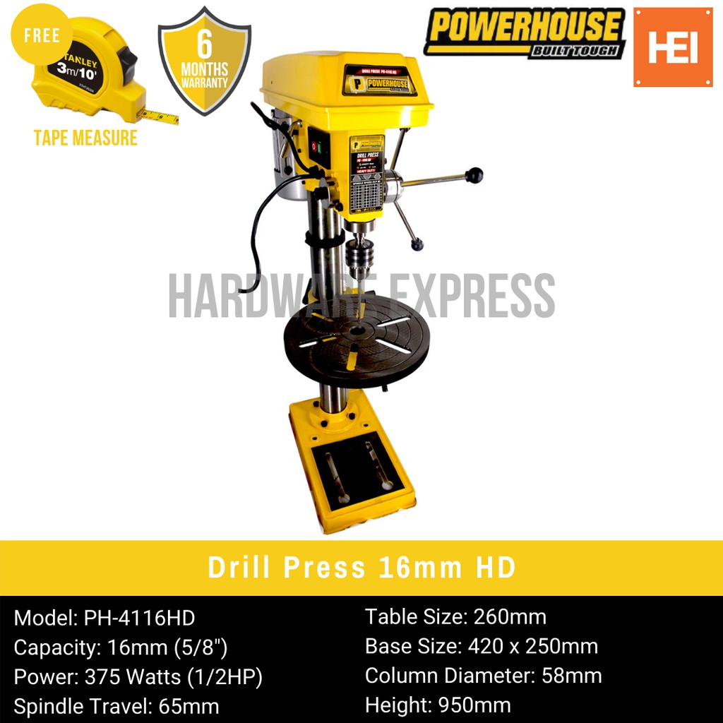 POWERHOUSE Drill Press 16mm HD Drill (PH-4116HD) | Shopee Philippines
