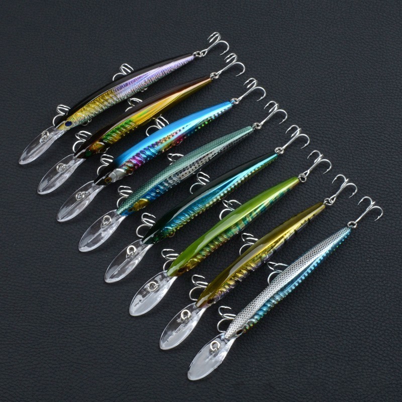 8pcs/set 14.5cm/13.2g Minnow Floating Simulation Sea Fishing Lure Wobbles Trolling Plastic Hard ...
