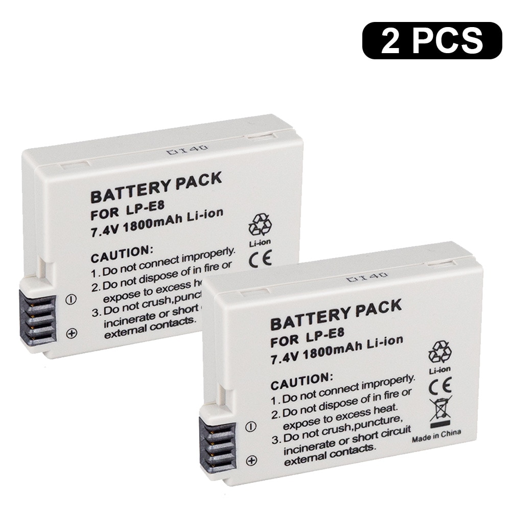 PALO 2pcs LP-E8 LPE8 LP E8 camera battery for Canon 550D 600D 650D 700D ...