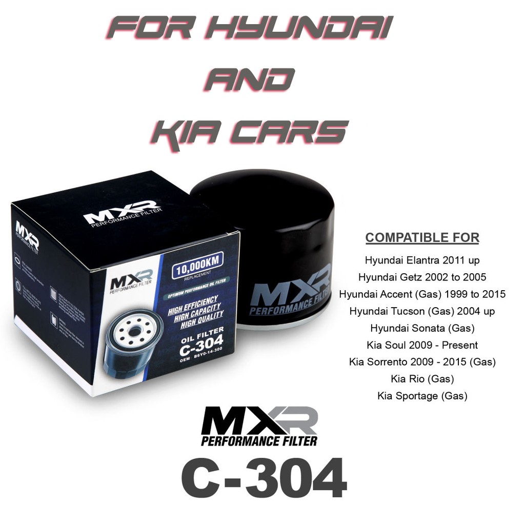 C-304 MXR OIL FILTER FOR Hyundai Accent Elantra Carnival Getz Pride ...
