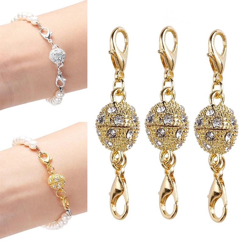 10mm Crystal Clasp for Bracelet DIY Necklace Diamond Two-head Lobster ...