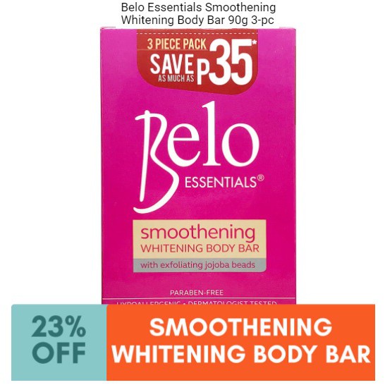 Belo Body Bar 90g (3pc) Essentials Smoothening Whitening | Shopee ...