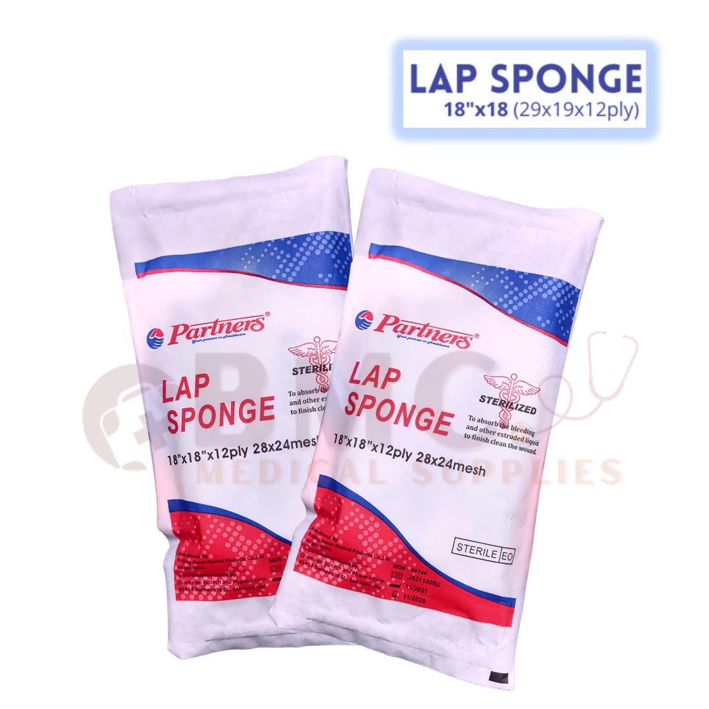Lap Sponge / Abdominal or Lap Pad (12 ply) 100% Cotton Sterile (12x12 ...