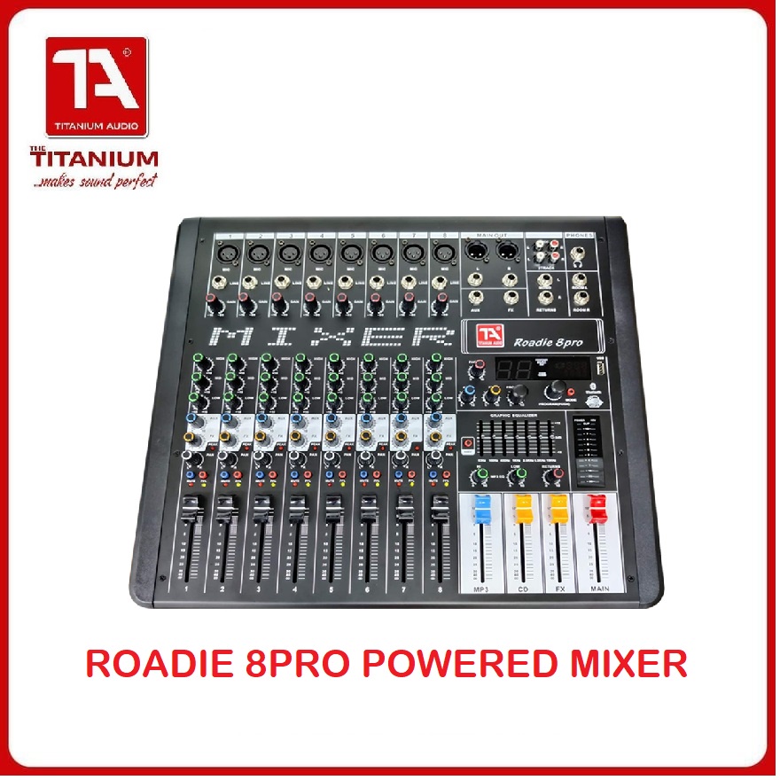 TITANIUM AUDIO POWERED MIXER 8PRO AMPLIFIED MIXER WITH EFFECTS ...