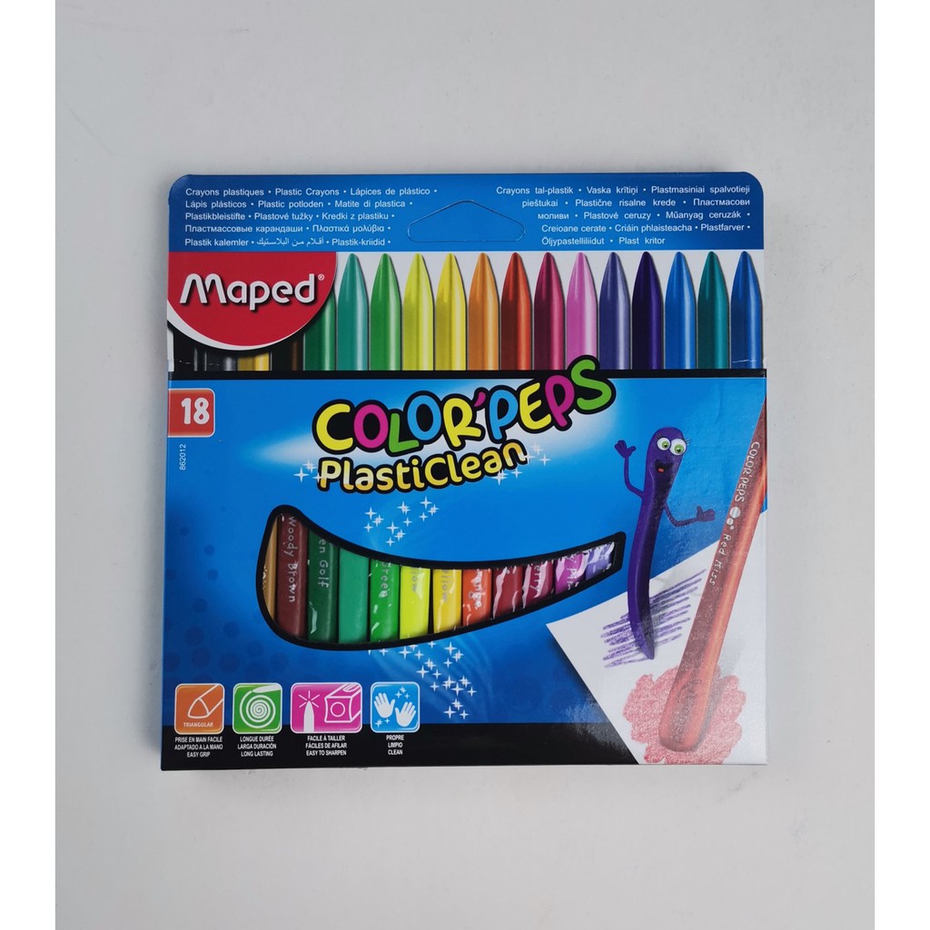 Maped PlastiClean Crayon triangular grip (clean hands, long lasting ...