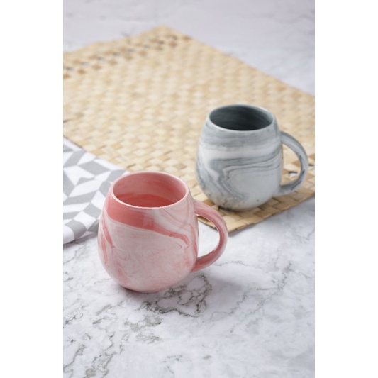 17B128 Nordic style Aesthetic Marble swirl eggshape ceramic mugs coffee ...