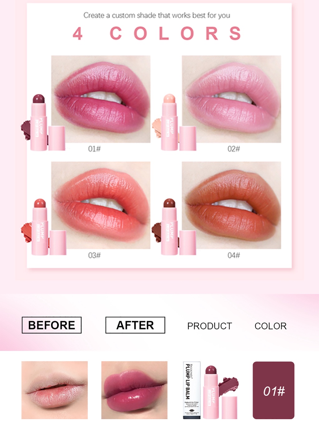 IBCCCNDC Tinted Lip Balm Plumping Lipstick Moisturizing Natural Non ...