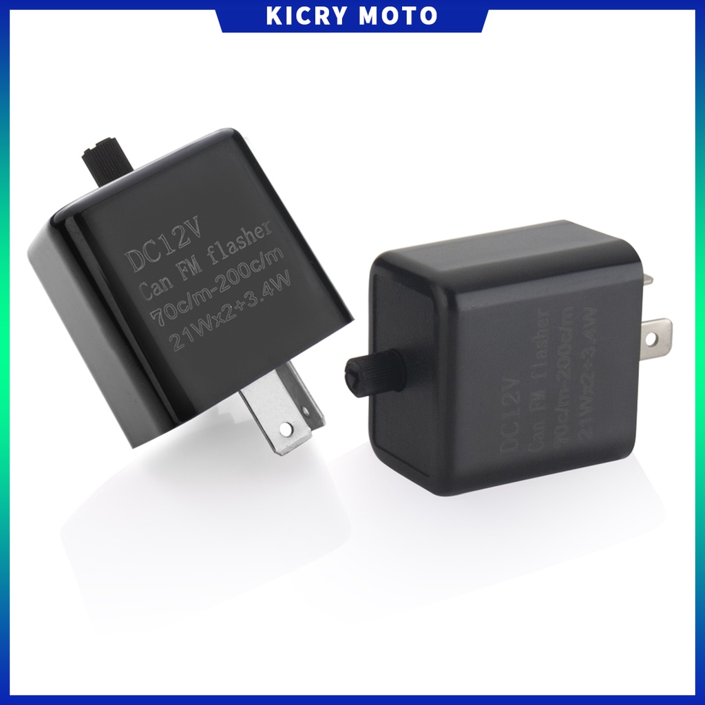 KICRY 2 Pin Flasher Relay 12v Motorcycle Speed Adjustable Fix for LED ...
