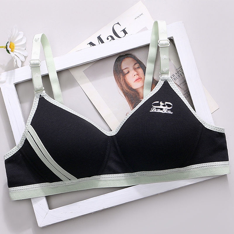Student bra Small breasts Women's cotton bra Non-wired bra High school ...
