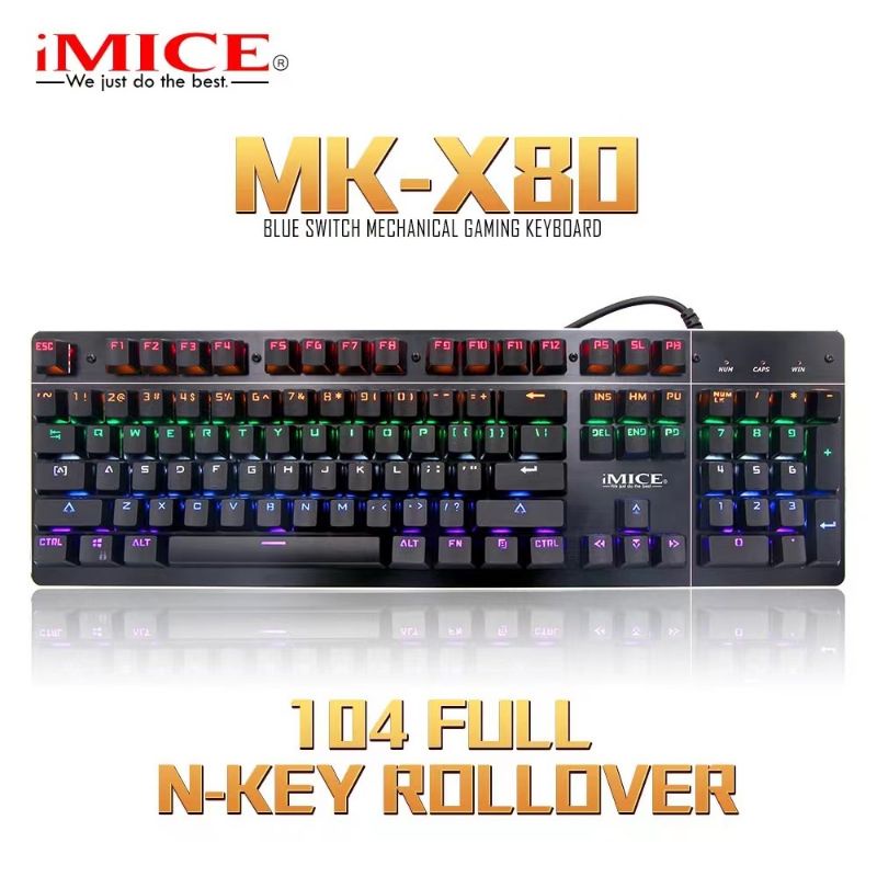 iMICE MK-X80 Mechanical Keyboard Blue Switch Gaming Keyboard with ...