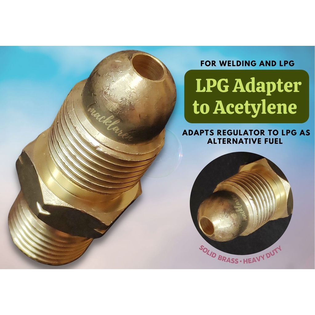 LPG Adapter to Acetylene Adaptor Fitting for Cutting and Welding Outfit ...