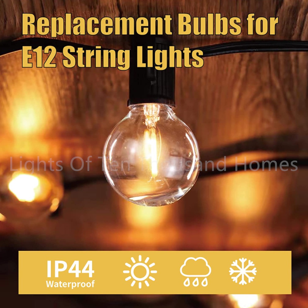 E12 Base G40 LED Edison Bulb Filament Retro Warm White Waterproof Patio ...