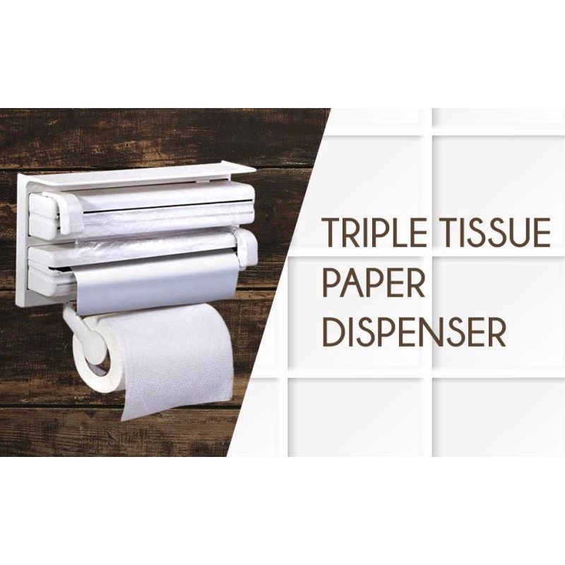 3-in-1 Kitchen Triple Paper Dispenser & Holder, Kitchen Tissue Holder ...
