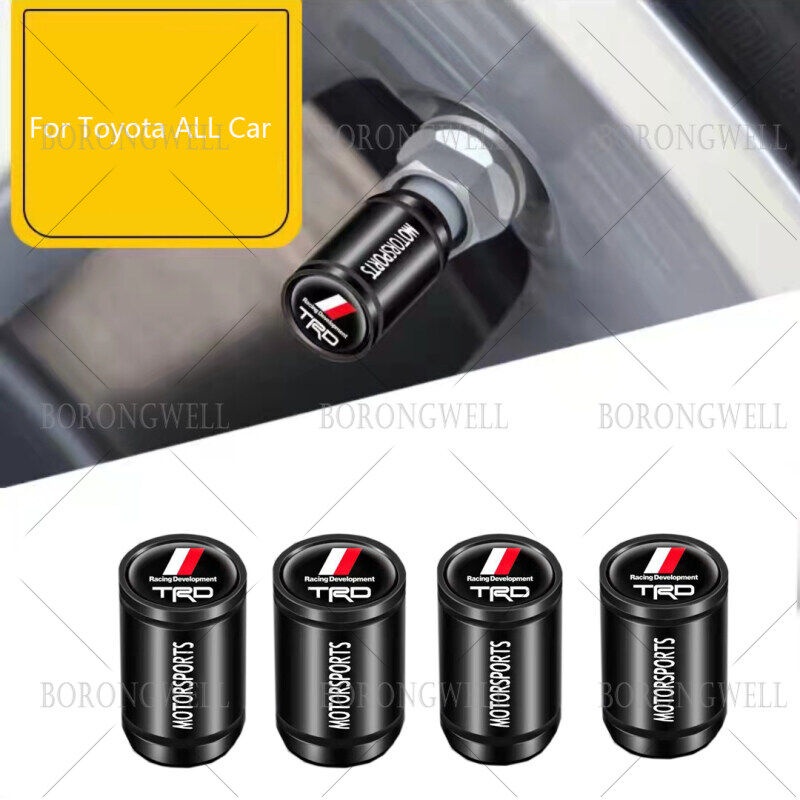 4Pcs For TRD Logo Car Tire Valve Caps For Toyota Vios Innova Wish ...
