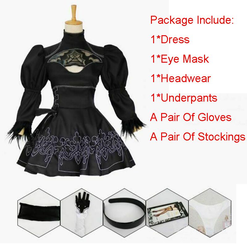 Nier Automata Yorha 2B Dress Suit Anime Women Dresses Cosplay Costume ...