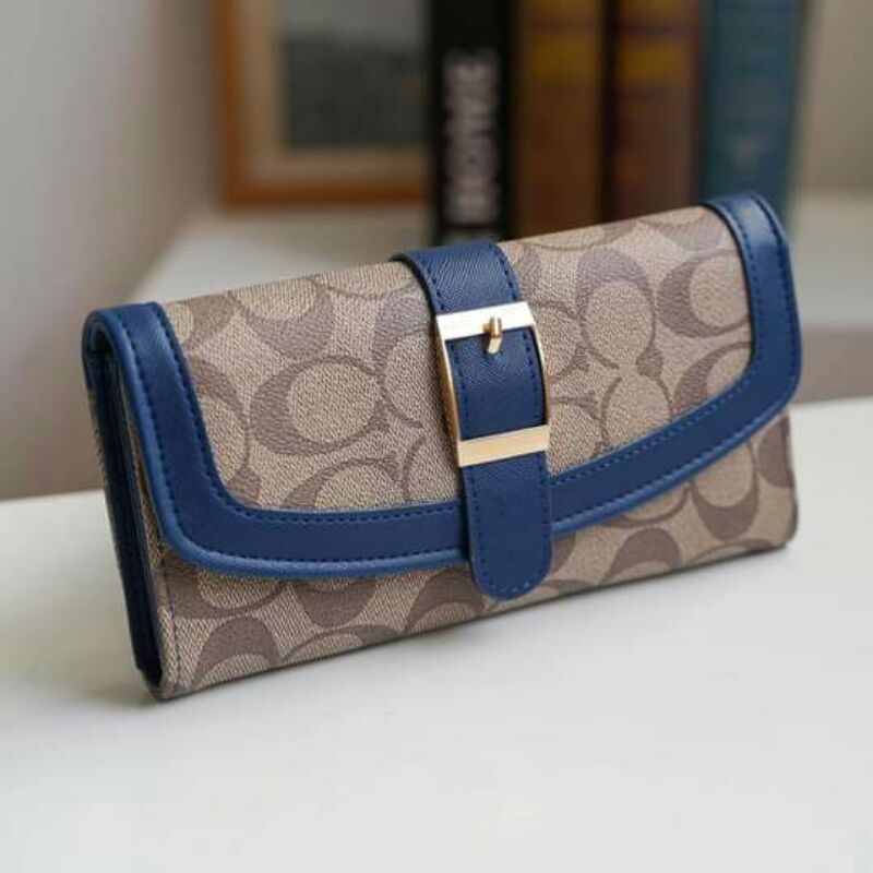 Coach tri-fold long wallet good quality with box | Shopee Philippines