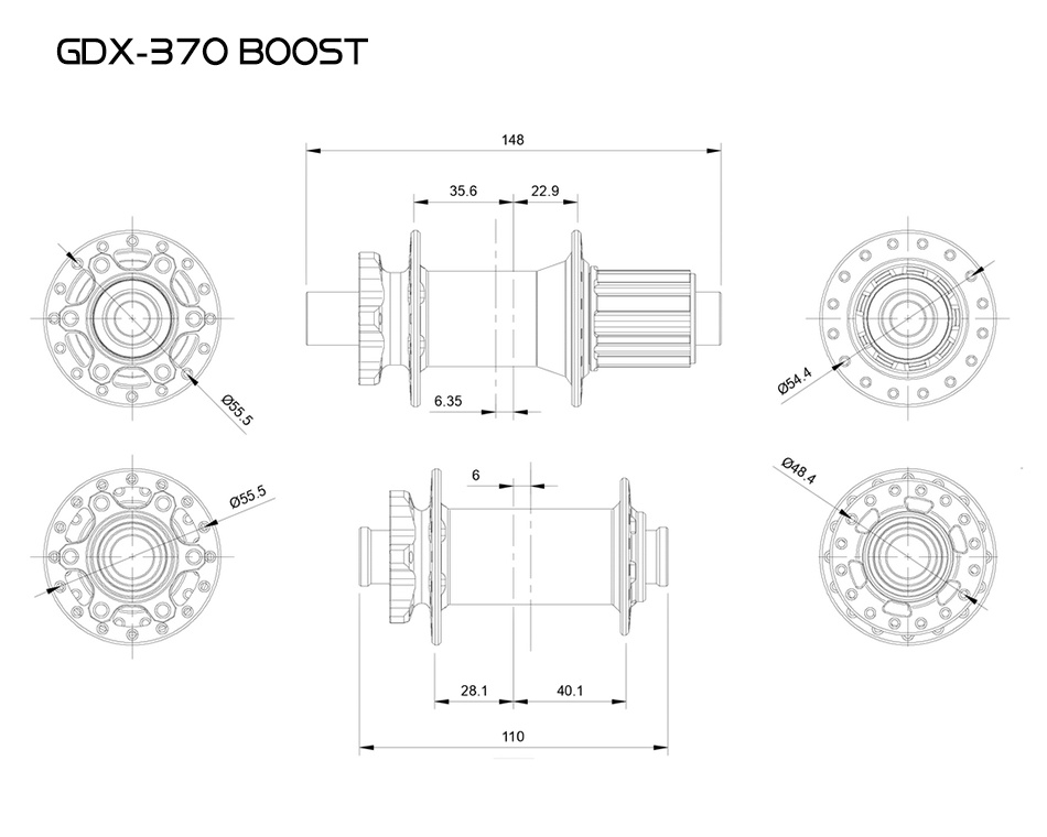 GOLDIX GDX370 Hub Ratchet 36T HG XD MS Disc Card Brake Mountain Bike ...