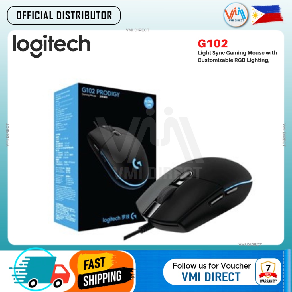 Logitech G102 Light Sync Gaming Mouse with Customizable RGB Lighting, 6 Programmable Buttons ...