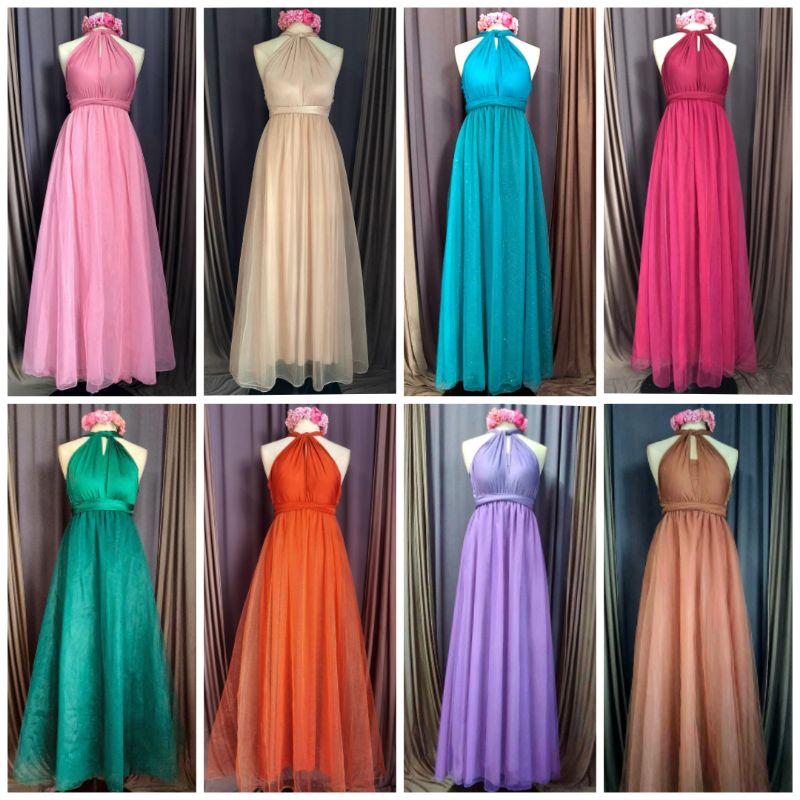 TULLE/LACE BALLOON CUT PREMIUM HI QUALITY Infinity Maxi Dress Maid of ...