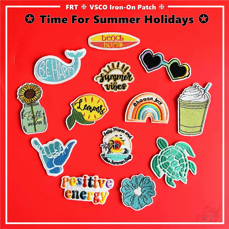 ☸ VSCO - Time for Summer Holidays Iron-On Patch ☸ 1Pc Lemon Skateboard ...