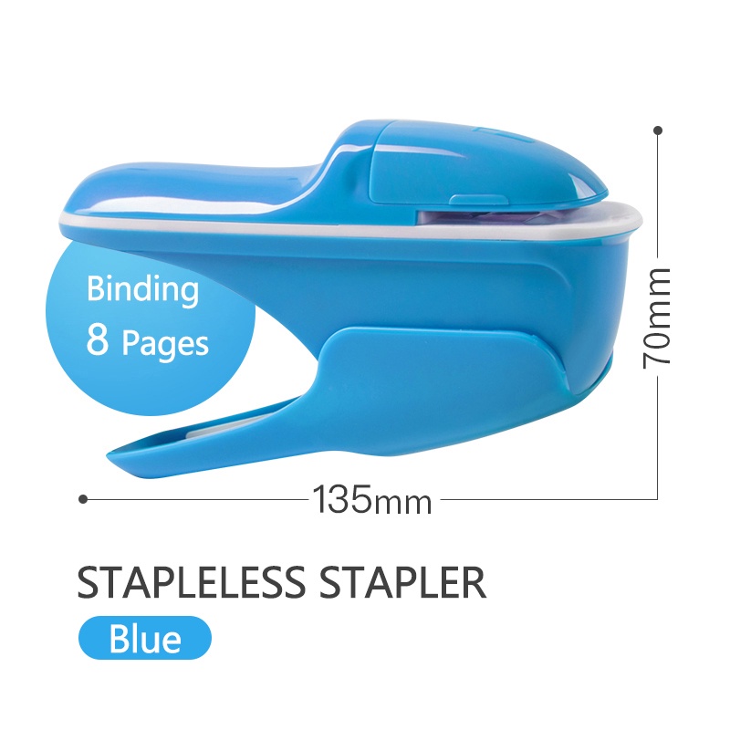 Hand-held Mini Safe Stapler without Staples Staple Free Stapleless 7 Sheets Capacity for Paper ...
