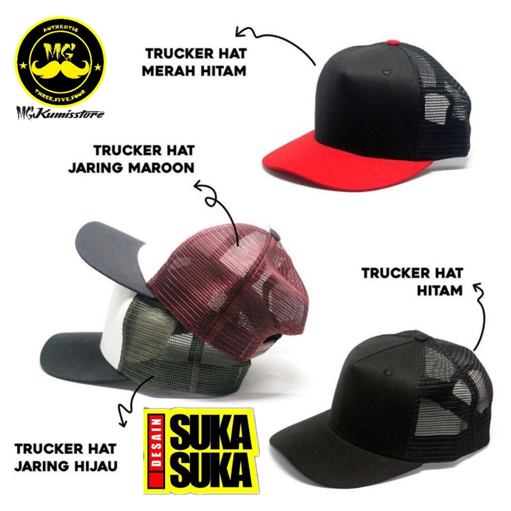 Topi Desain Free Trucker Custom | Shopee Philippines