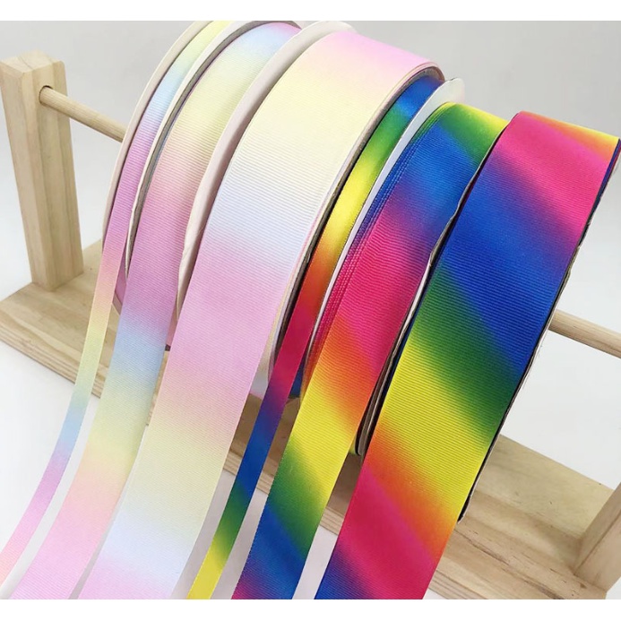 QJOQ.ph (5 yards) Rainbow GROSGRAIN ribbon wedding celebration holiday ...