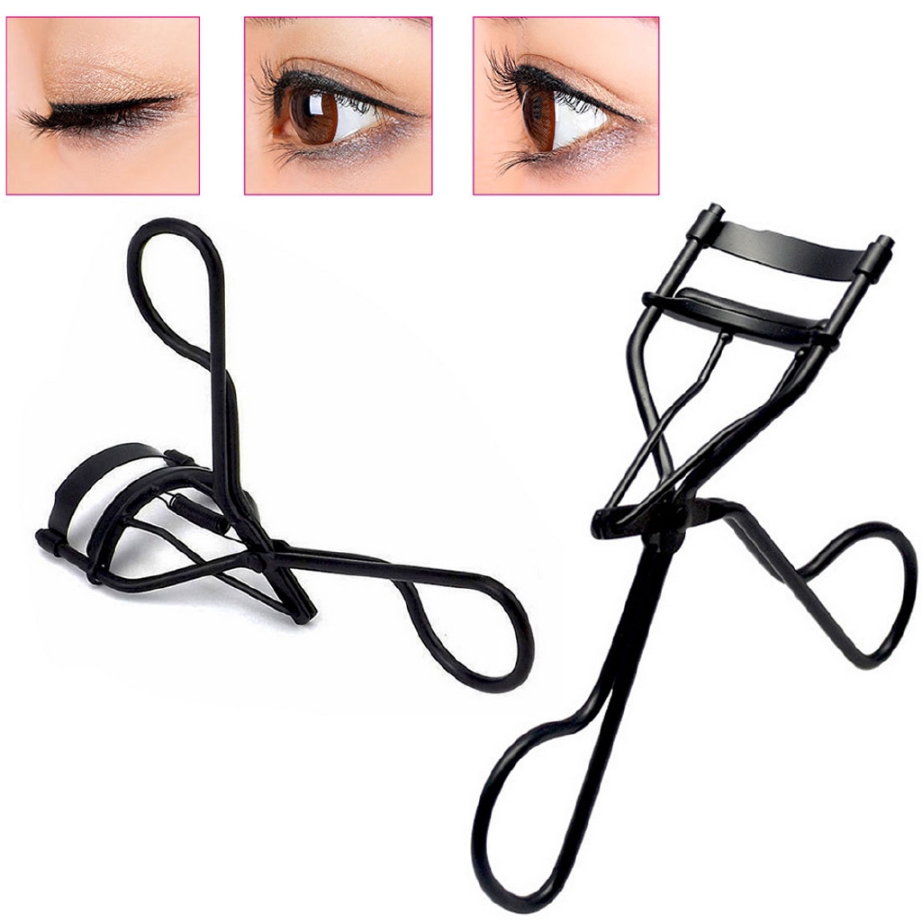 Metal Eyelash Curler Black Eye Lashes Curling Clip False Eyelashes ...