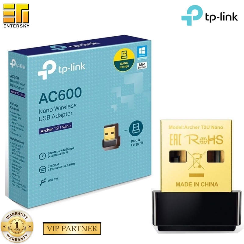 TP-Link Archer T2U Nano AC600 Nano Wireless USB Adapter | Shopee ...