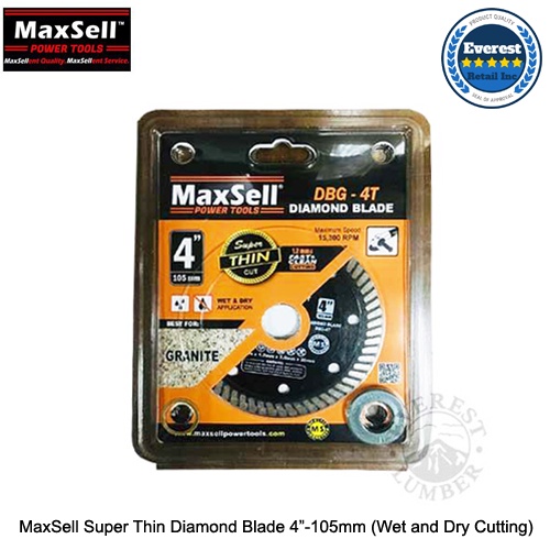 MaxSell Super Thin Diamond Blade 4”-105mm (Wet and Dry Cutting ...