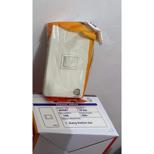 SHUTA CLASSIC 1 GANG SWITCH SET (WH501) | Shopee Philippines
