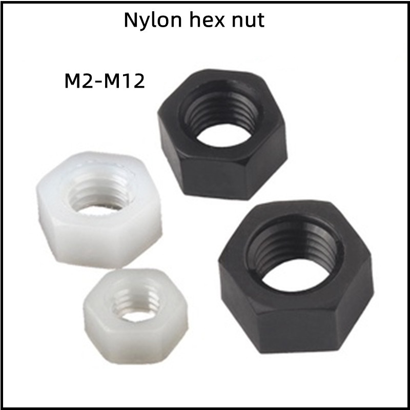 Nylon hexagon nut plastic nut M2/M3/M4/M5/M6/M8/M10/M12 | Shopee ...