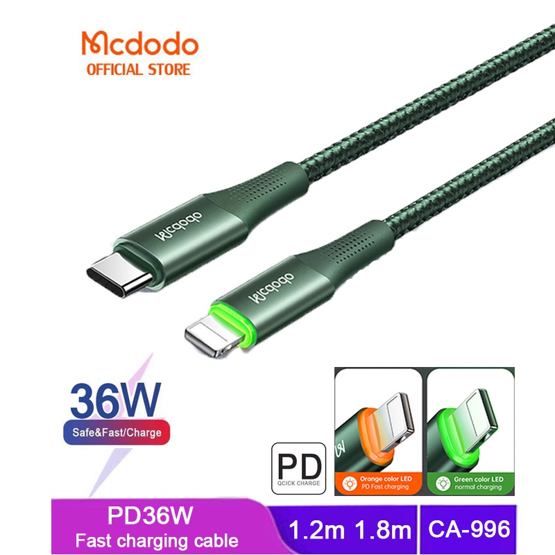 Mcdodo USB C To Lightn 36W/20W PD Fast Charging Cable CA-996 | Shopee Philippines