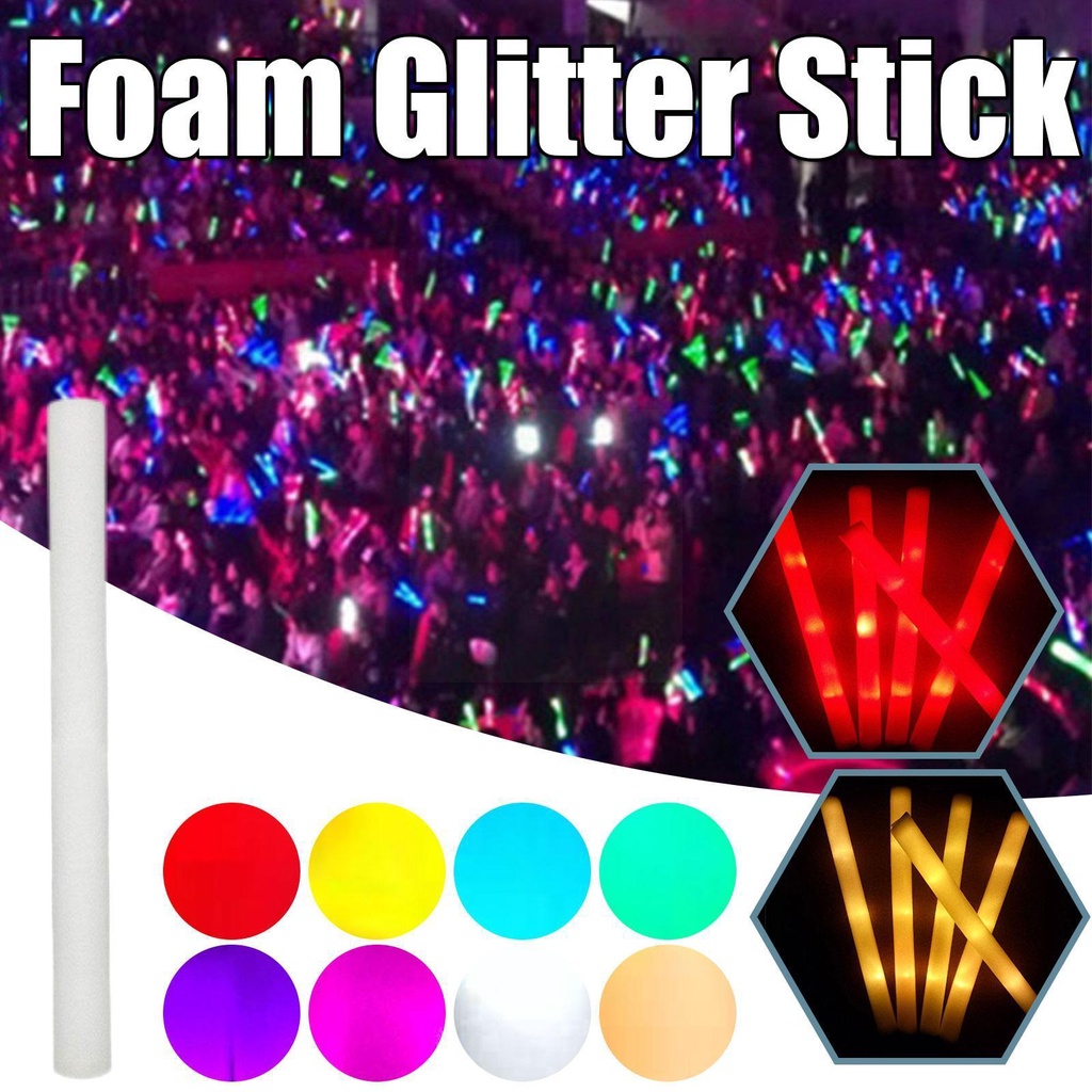 Glow Sticks Colorful LED Foam Stick Glow Sticks Cheer Tube DIY LED Glow ...