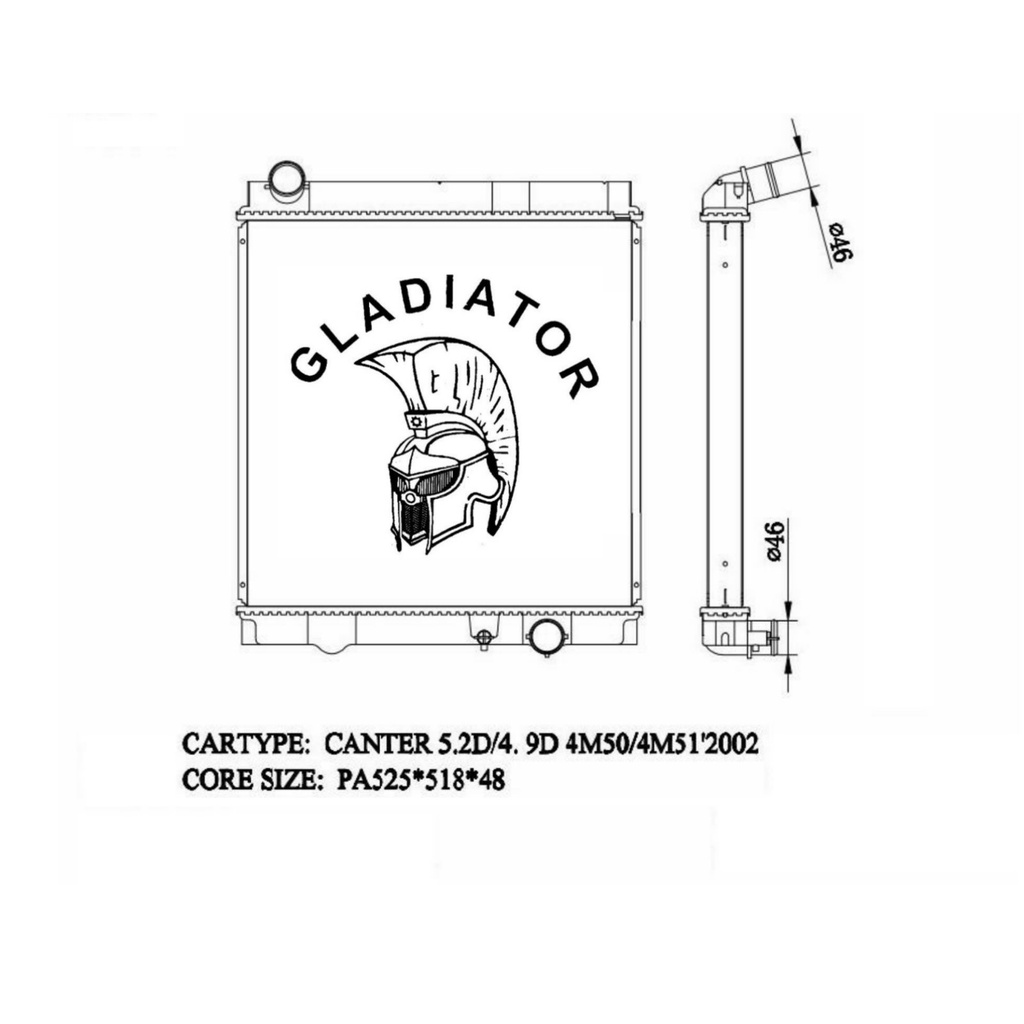 RADIATOR FOR FUSO CANTER 5.2D/4.9D 4M50/4M51 02-UP MANUAL 3ROWS ...