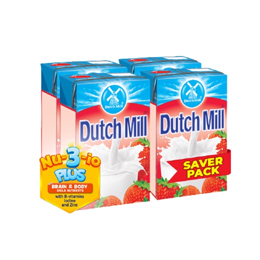Dutch Mill Yoghurt Drink Strawberry Juice Savers pack 90ml 4 pieces ...
