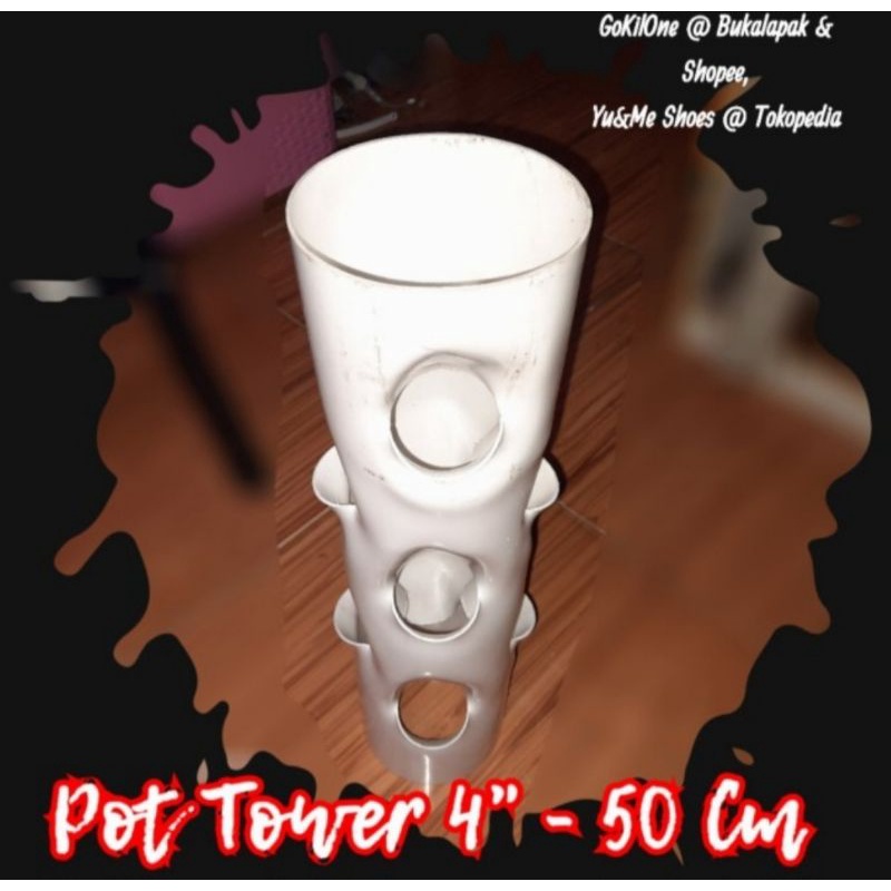 Parallon Tower Pot 4 "/50Cm / Vertical Garden Hydroponic Vegetable ...