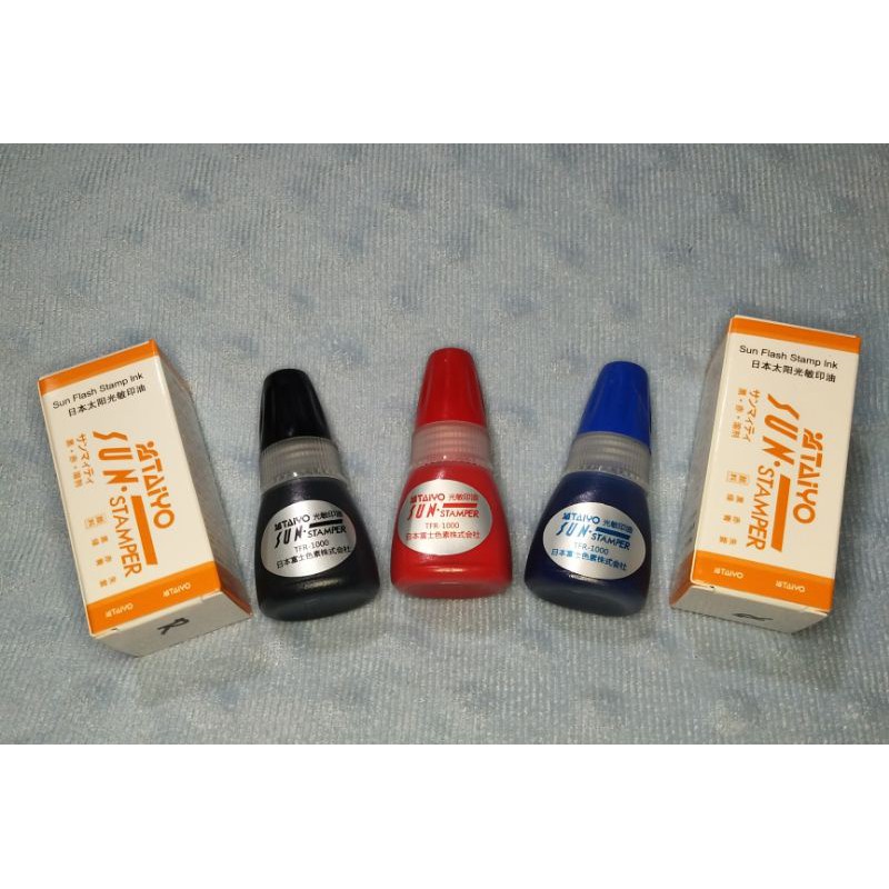 taiyo ink flash stamp ink refill black blue and red | Shopee Philippines